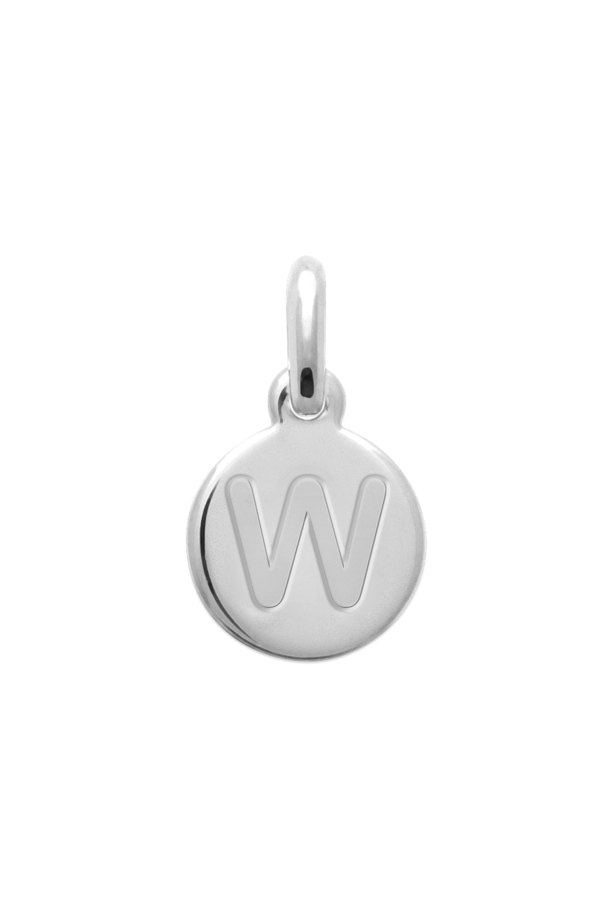 Charm argent mini médaillon lettre W – CHLOE ROSE